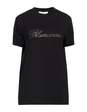 Blumarine Cotton T-shirt With Crystal Appliqués