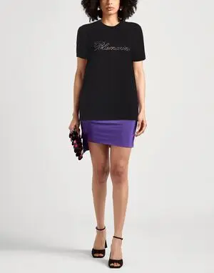 Blumarine Cotton T-shirt With Crystal Appliqués