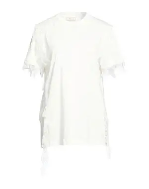 Blumarine Cotton T-shirt With Lace Trim - White