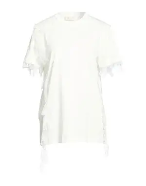 Blumarine Cotton T-shirt With Lace Trim - White