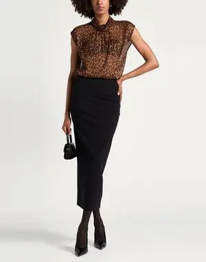 OLTRE Leopard-print Georgette Turtleneck Top