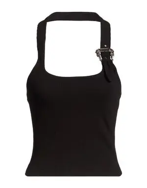 Versace Cotton Blend Crop Top With Buckle Detail