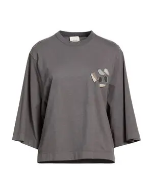 ALYSI Cotton Jersey T-shirt With Appliqué Detail