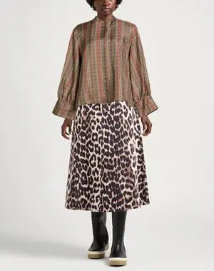 Momoni Multicolor Satin Crewneck Long Sleeve Shirt