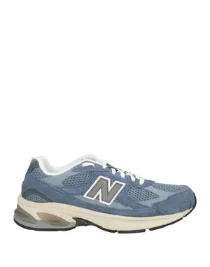NEW BALANCE Slate Leather And Textile Low-top Sneakers - Blue