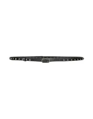High Leather Belt With Studs And Appliqués