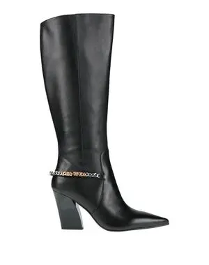 Pinko Calfskin Embellished Sculptural Heel Boots