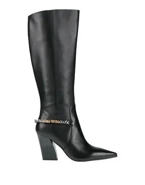 Pinko Calfskin Embellished Sculptural Heel Boots