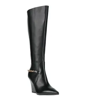 Pinko Calfskin Embellished Sculptural Heel Boots
