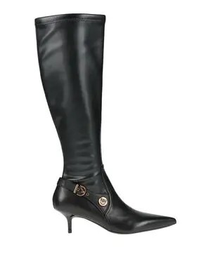 Pinko Leather Embellished Pointed Toe Low Heel Boots
