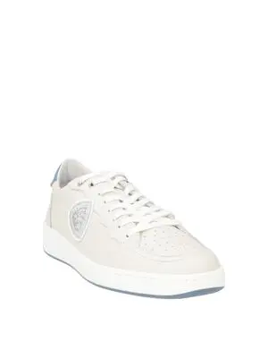 BLAUER. Leather And Textile Fiber Low-top Sneakers With Embellished Logo