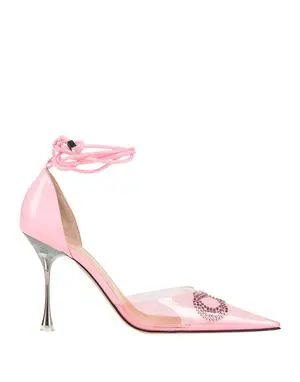 Mach & Mach Pvc And Leather Crystal Embellished Pumps