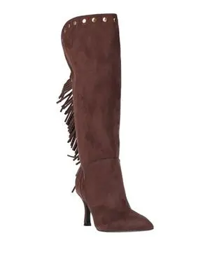 OVYE Brushed Synthetic Material Boots With Fringes And Studs