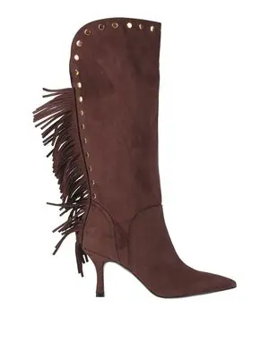 OVYE Brushed Synthetic Material Boots With Fringes And Studs