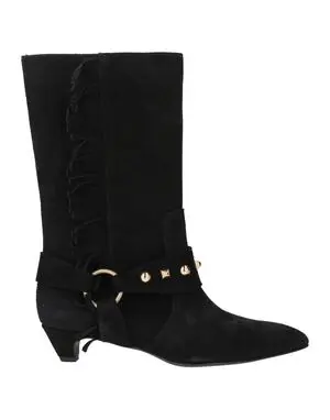 OVYE Suede Appliqué Boots - Black