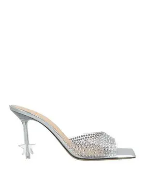 Mach & Mach Crystal Embellished Leather And Pvc Square Toe Geometric Heel Slides