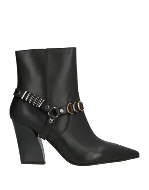 Pinko Leather Ankle Boots With Block Heel
