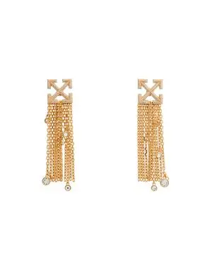 OFF-WHITE™ Crystal Embellished Arrow Motif Dangle Earrings