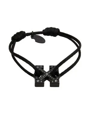 OFF-WHITE™ Crystal Embellished Bracelet In Brass - Black
