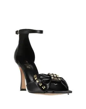 OVYE Leather Sandals With Studs And Bow Detailing