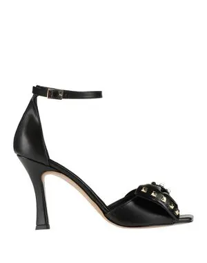 OVYE Leather Sandals With Studs And Bow Detailing