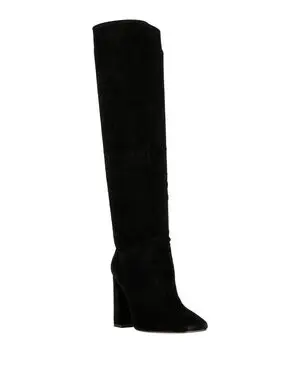 DIVINE FOLLIE Suede Square Toe Block Heel Boots