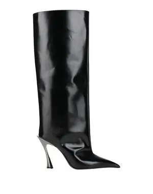 MUGLER Leather Boots With Metallized Heel