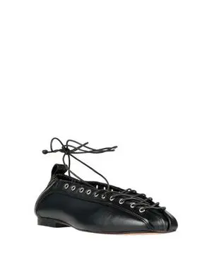 OVYE Leather Ballet Flats With Appliqués And Studs