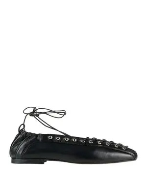 OVYE Leather Ballet Flats With Appliqués And Studs