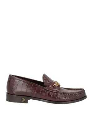 Roberto Cavalli Leather Croc-effect Loafers With Gold Tone Logo Detail