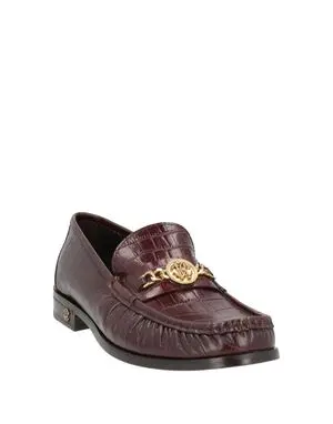 Roberto Cavalli Leather Croc-effect Loafers With Gold Tone Logo Detail