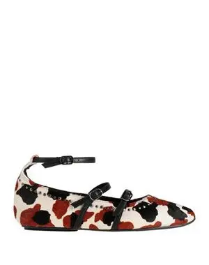 OVYE Ballet Flats In Cow Leather With Animal Print - Brown