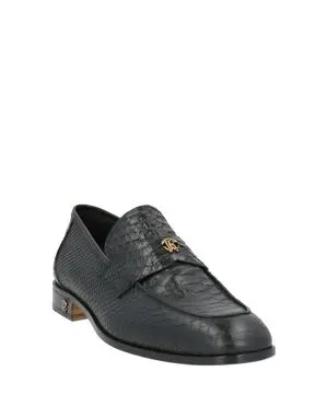 Roberto Cavalli Crocodile-effect Calfskin Loafers