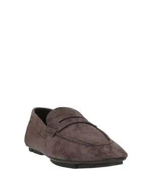 Giorgio Armani Chocolate Leather Penny Loafers - Brown