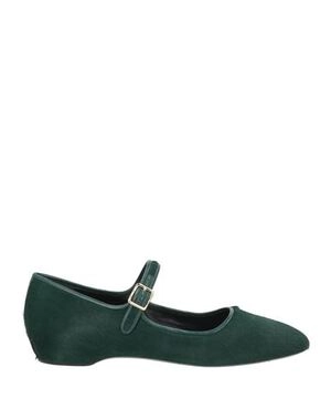 Giorgio Armani Midnight Leather Ballet Flats - Green