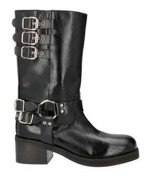 ANIYE BY Leather Buckled Block Heel Boots