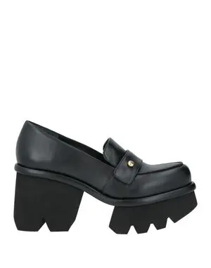 PALOMA BARCELO Chocolate Leather Loafers - Black