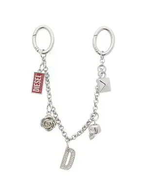 DIESEL® Embellished Chain Keyring - Silver