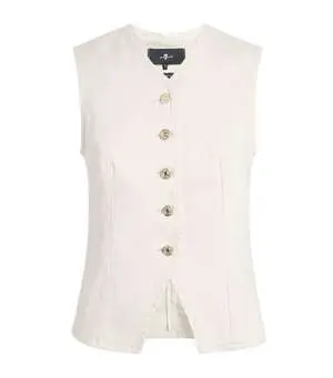 7 For All Mankind Denim Vest - Ivory