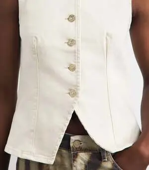 7 For All Mankind Denim Vest - Ivory