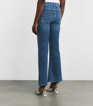 FRAME The Icon Mid-rise Flared Jeans - Navy