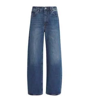 FRAME The Bow High-rise Barrel-leg Jeans - Blue