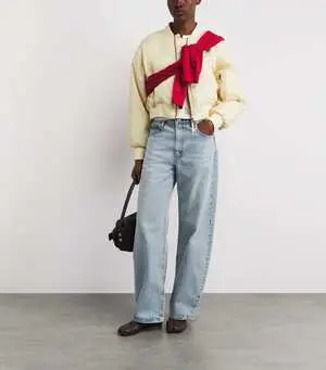 FRAME The Bow High-rise Barrel-leg Jeans