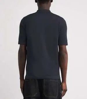 Fred Perry Cotton Knitted Argyle Shirt - Navy