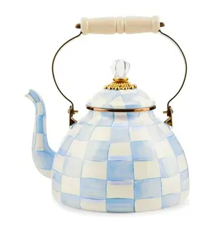 MACKENZIE-CHILDS Sky Check 3-quart Tea Kettle - Blue
