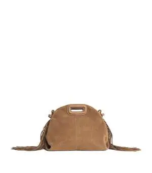 Maje Mini Suede Miss M Shoulder Bag - Brown
