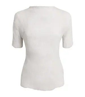 Issey Miyake Chiffon Twist High Neck Top - Grey