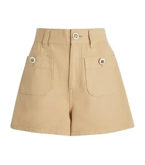 Sandro Dyed Denim Shorts - Beige