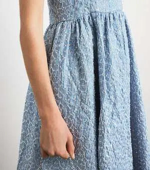 Sandro Sequined Striped Midi Dress