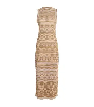 Sandro Sleeveless Knitted Midi Dress - Brown